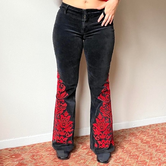 JNCO | Pants & Jumpsuits | Jnco Red And Black Corduroy Velvet Pants ...